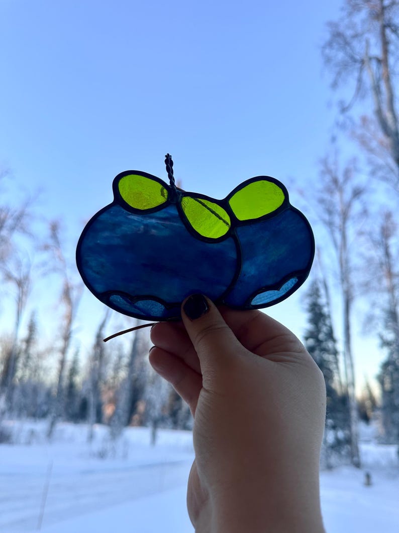 Blueberry Fruit Stained Glass Art Suncatcher Window Hanging - Etsy