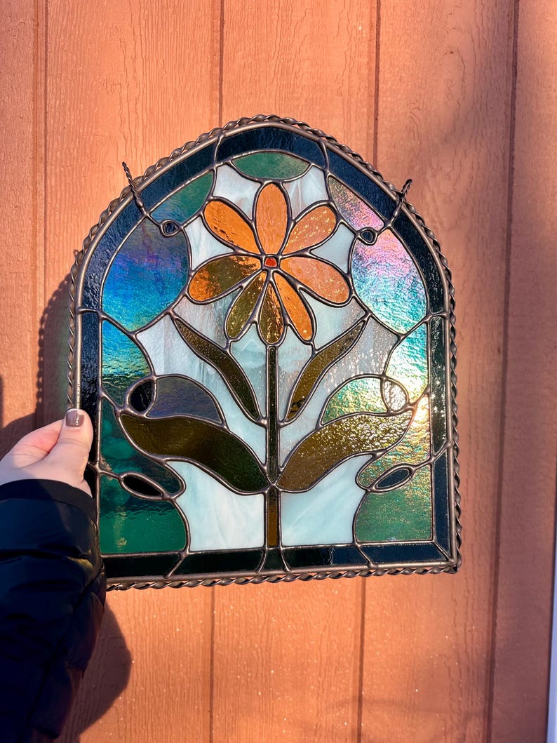 Doodle Daisy Stained Glass Window Panel - Etsy