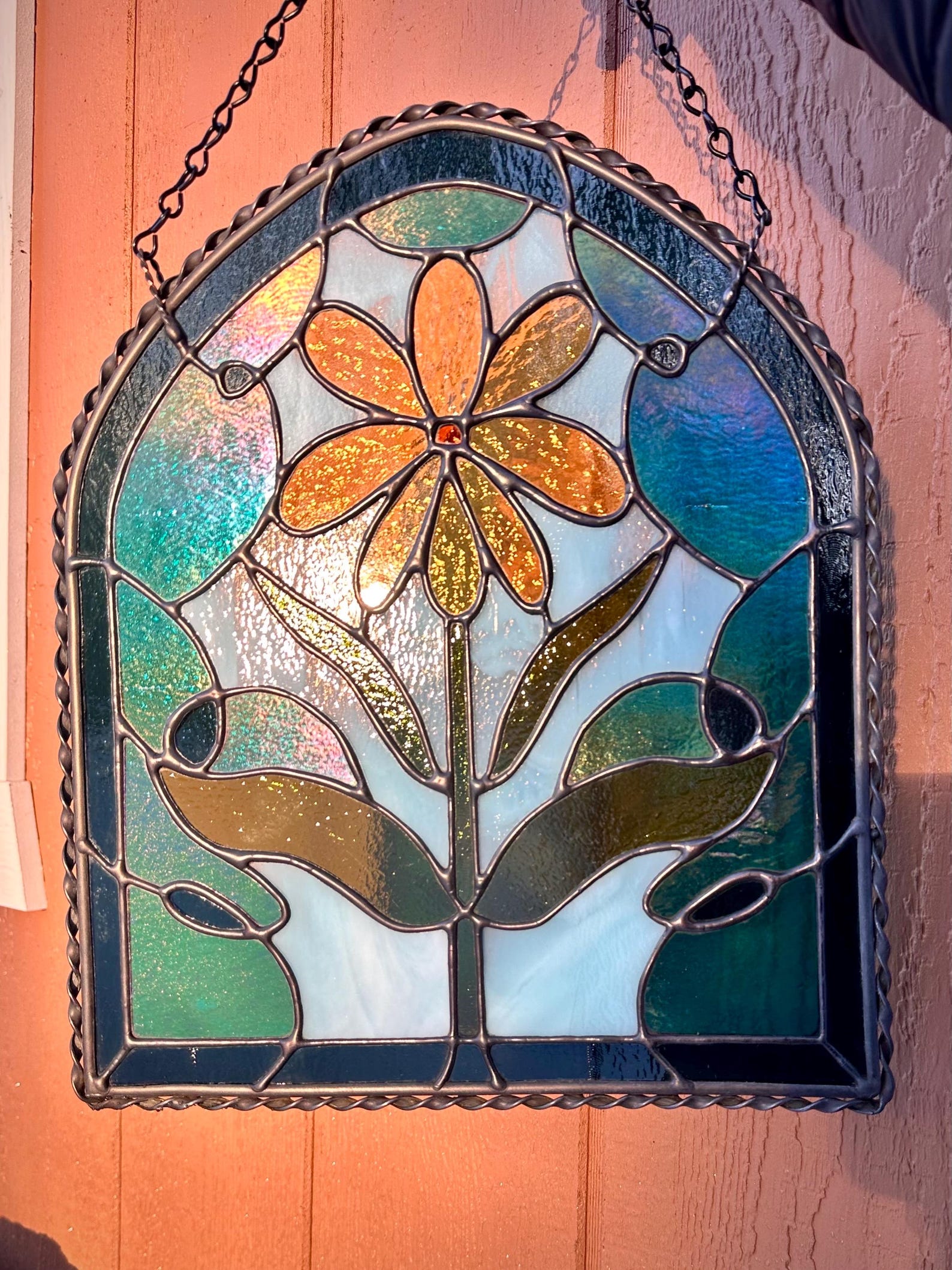Doodle Daisy Stained Glass Window Panel - Etsy
