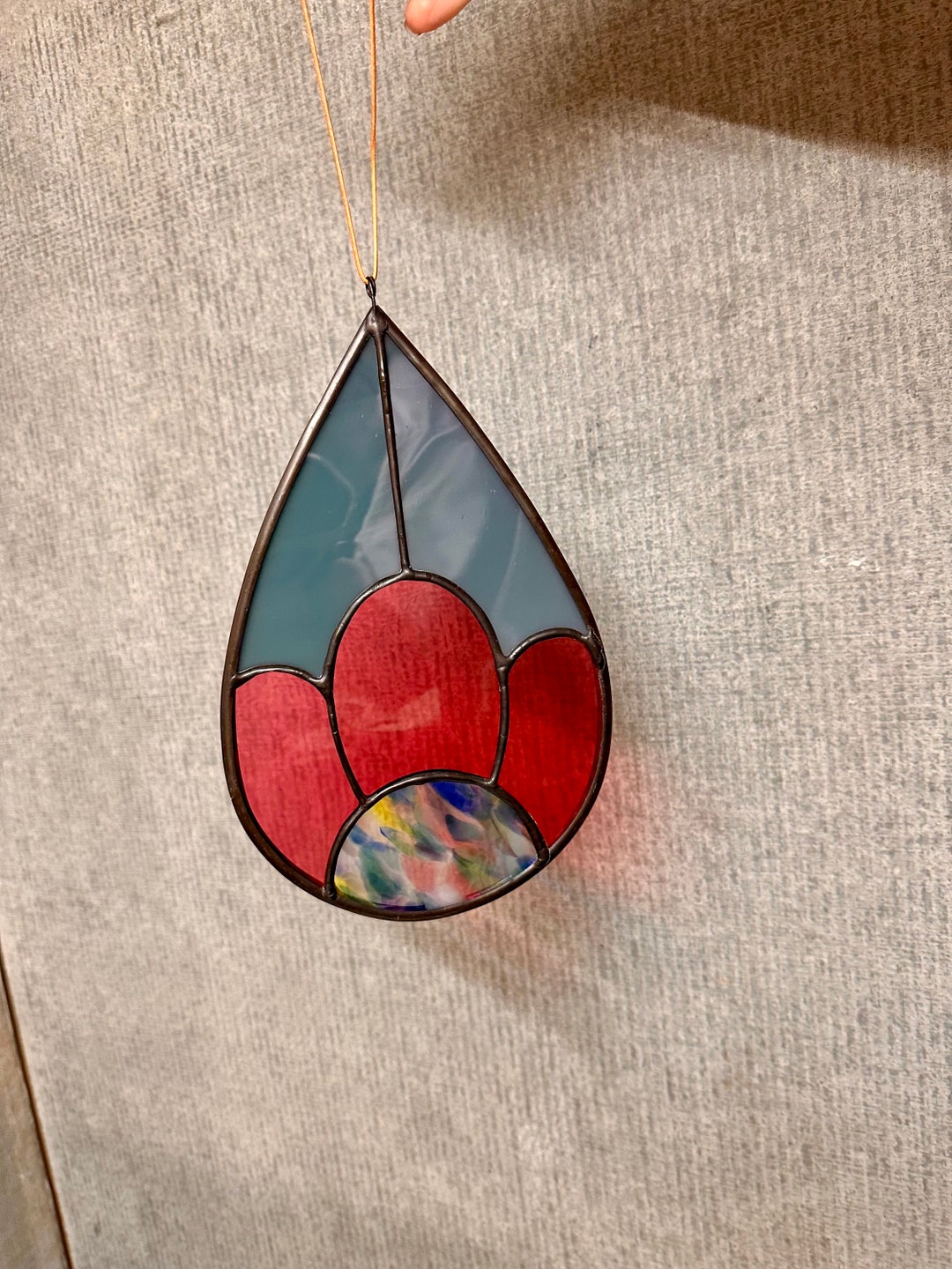 Stained Glass Teardrop Daisy Suncatcher Window Hanging Decor - Etsy