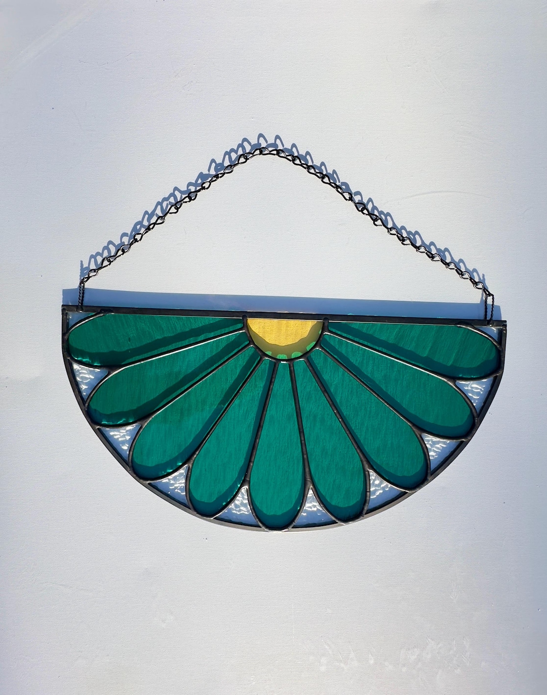 Half Daisy Stained Glass Window Panel - Etsy