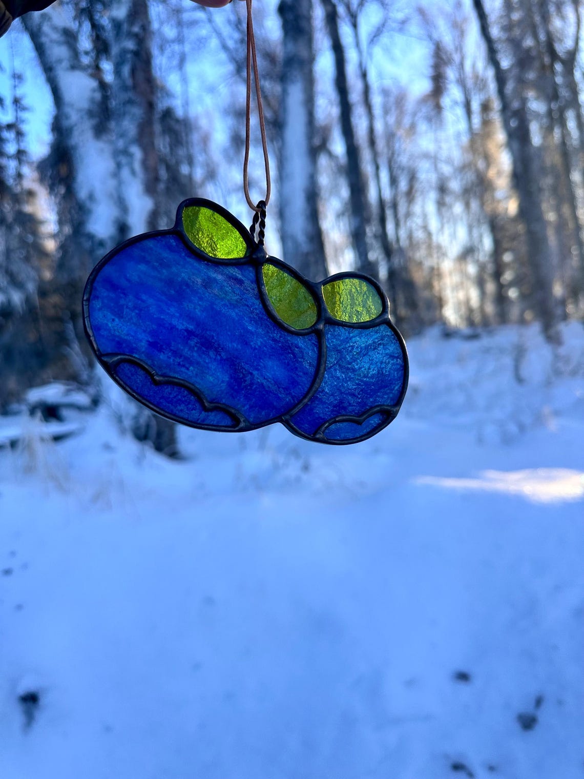 Blueberry Fruit Stained Glass Art Suncatcher Window Hanging - Etsy