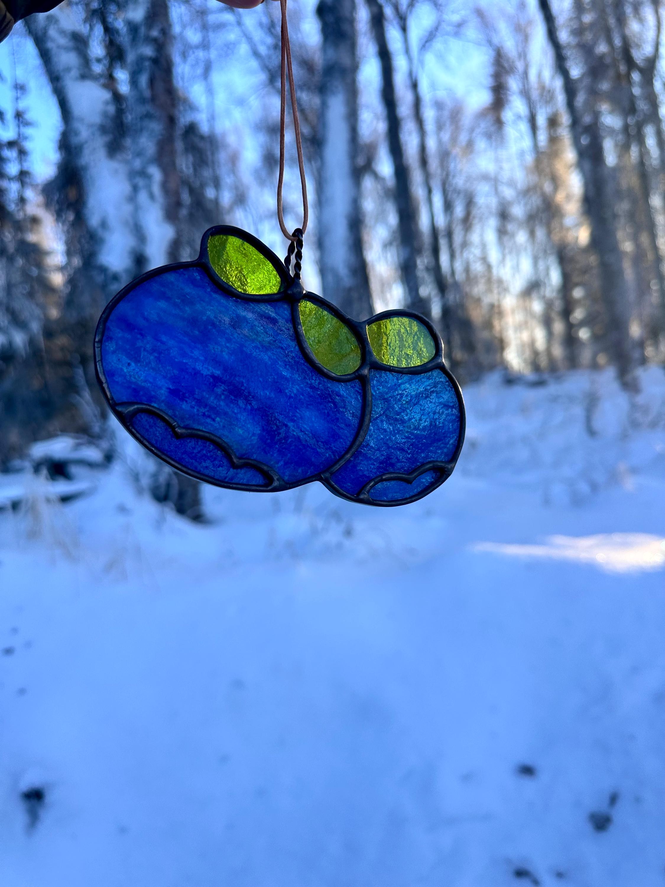 Blueberry Fruit Stained Glass Art Suncatcher Window Hanging - Etsy
