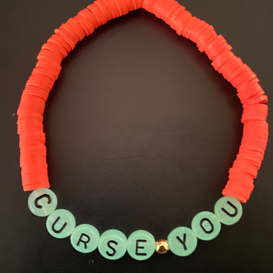 Curse You Bracelet|custom Bracelet| Heishi Bracelet|clay Bead Bracelet ...