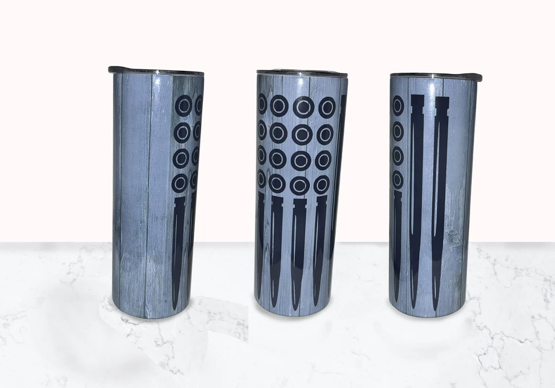 Bullet Flag Faux Wood Stainless Steel Tumbler Handmade Bullet Flag 20oz ...