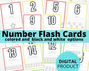 Japanese Number Flash Cards Printable PDF - Etsy