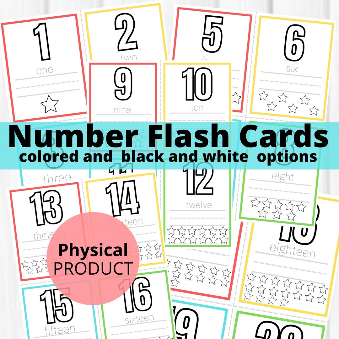 Number 1-20 Flash Cards. Printable Jumbo Counting Cards, Playdough ...