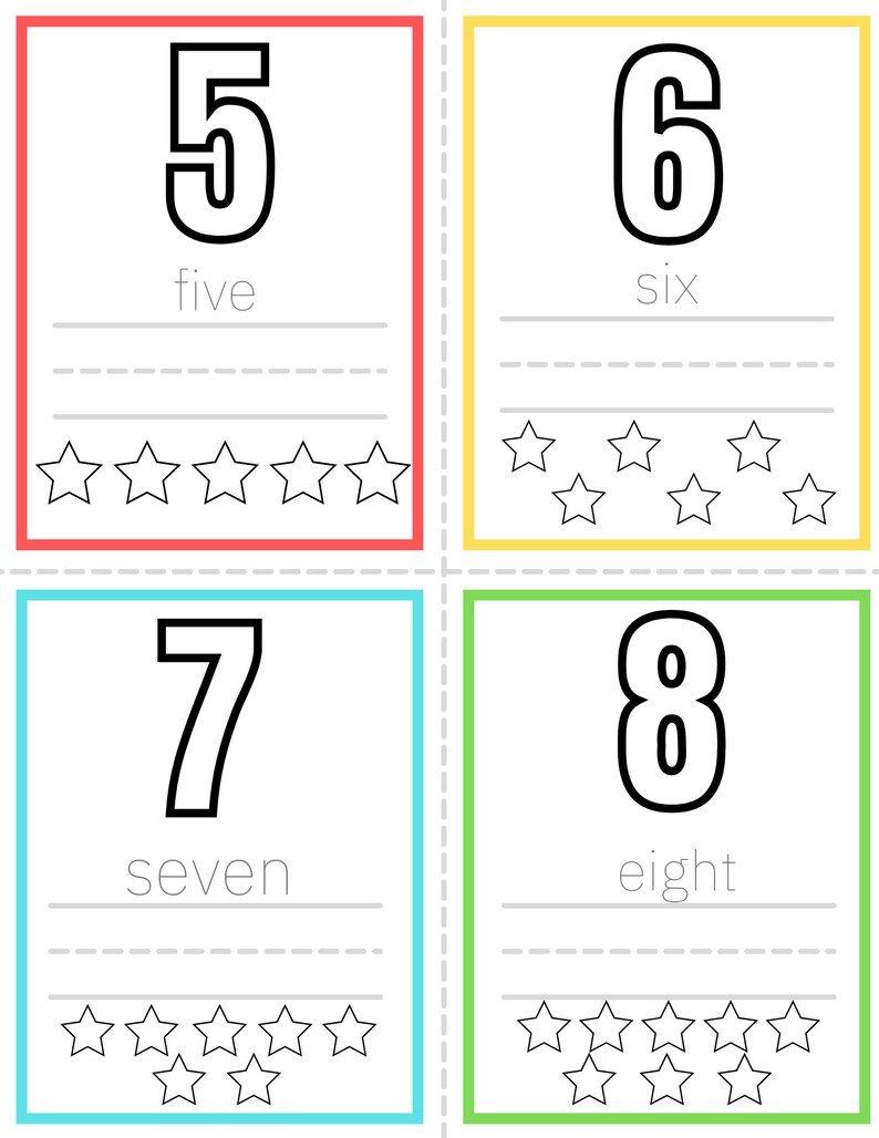 Number 1-20 Flash Cards. Printable Jumbo Counting Cards, Playdough ...