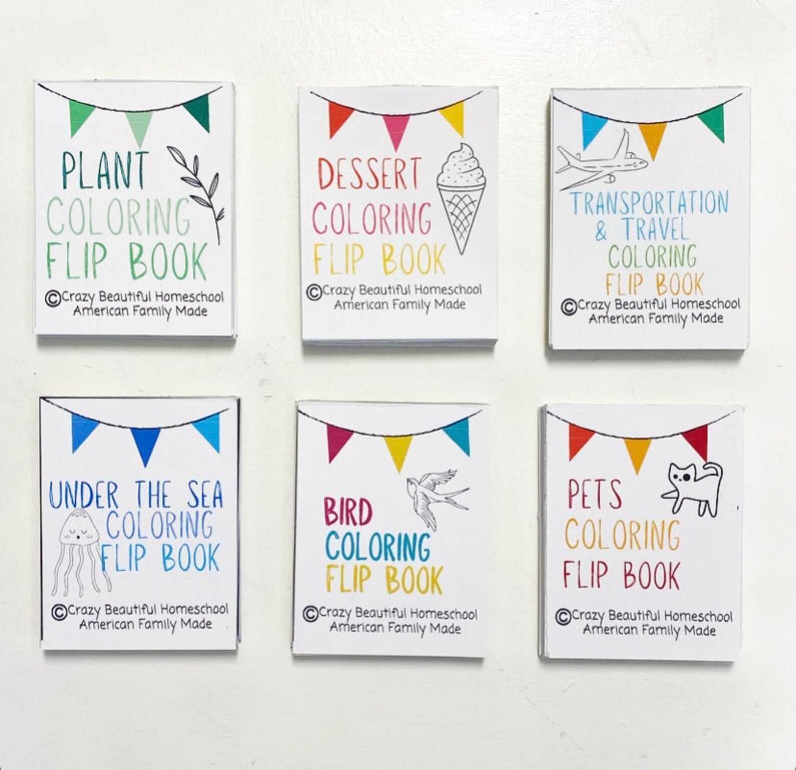 Individual Mini Coloring Flip Book Set, Coloring Books for Kids ...