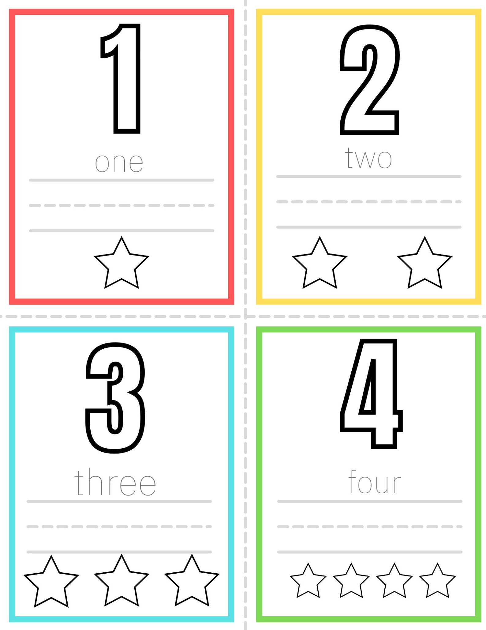 Number 1-20 Flash Cards. Printable Jumbo Counting Cards, Playdough ...