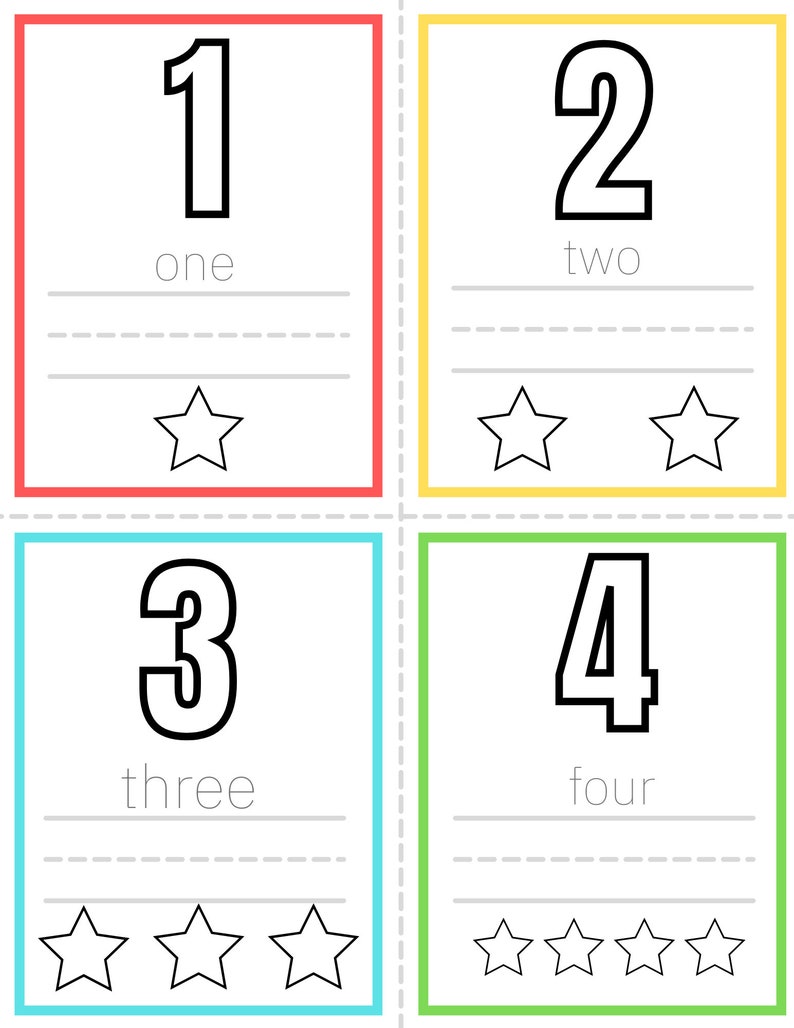 Number 1-20 Flash Cards. Printable Jumbo Counting Cards, Playdough ...