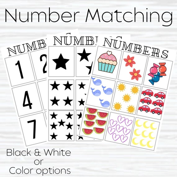 Learning Printables for Preschool Number Matching for Kids | Etsy