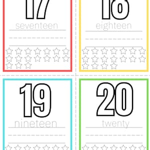 Number 1-20 Flash Cards. Printable Jumbo Counting Cards, Playdough ...