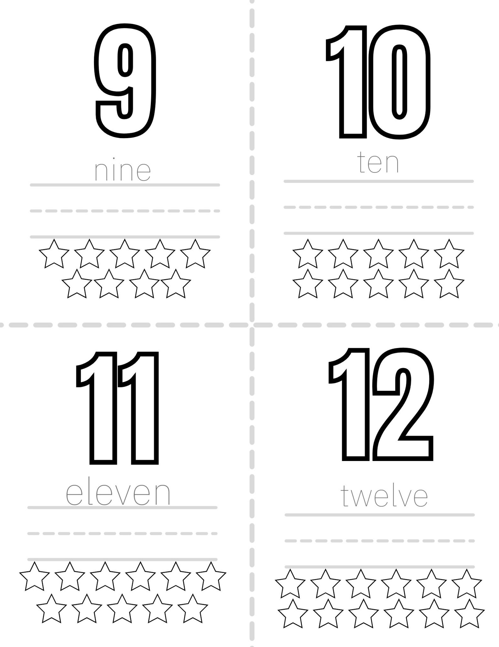 Number 1-20 Flash Cards. Printable Jumbo Counting Cards, Playdough ...