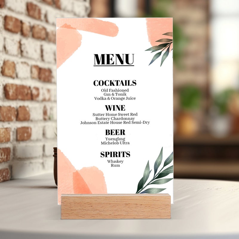 Menu Sign - Etsy