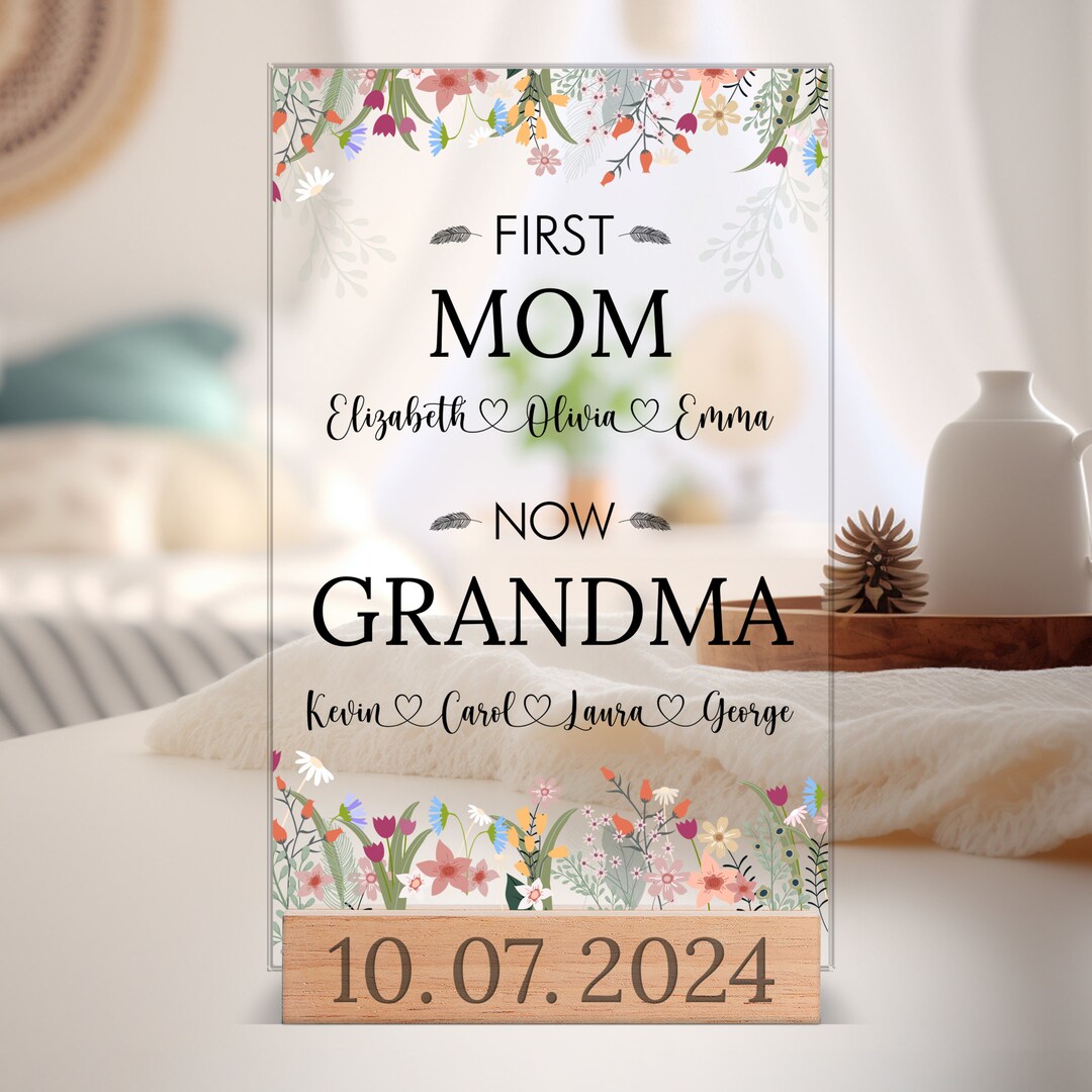 Custom Mom and Grandma Stand With Kids and Grandkids Name, Personalized ...