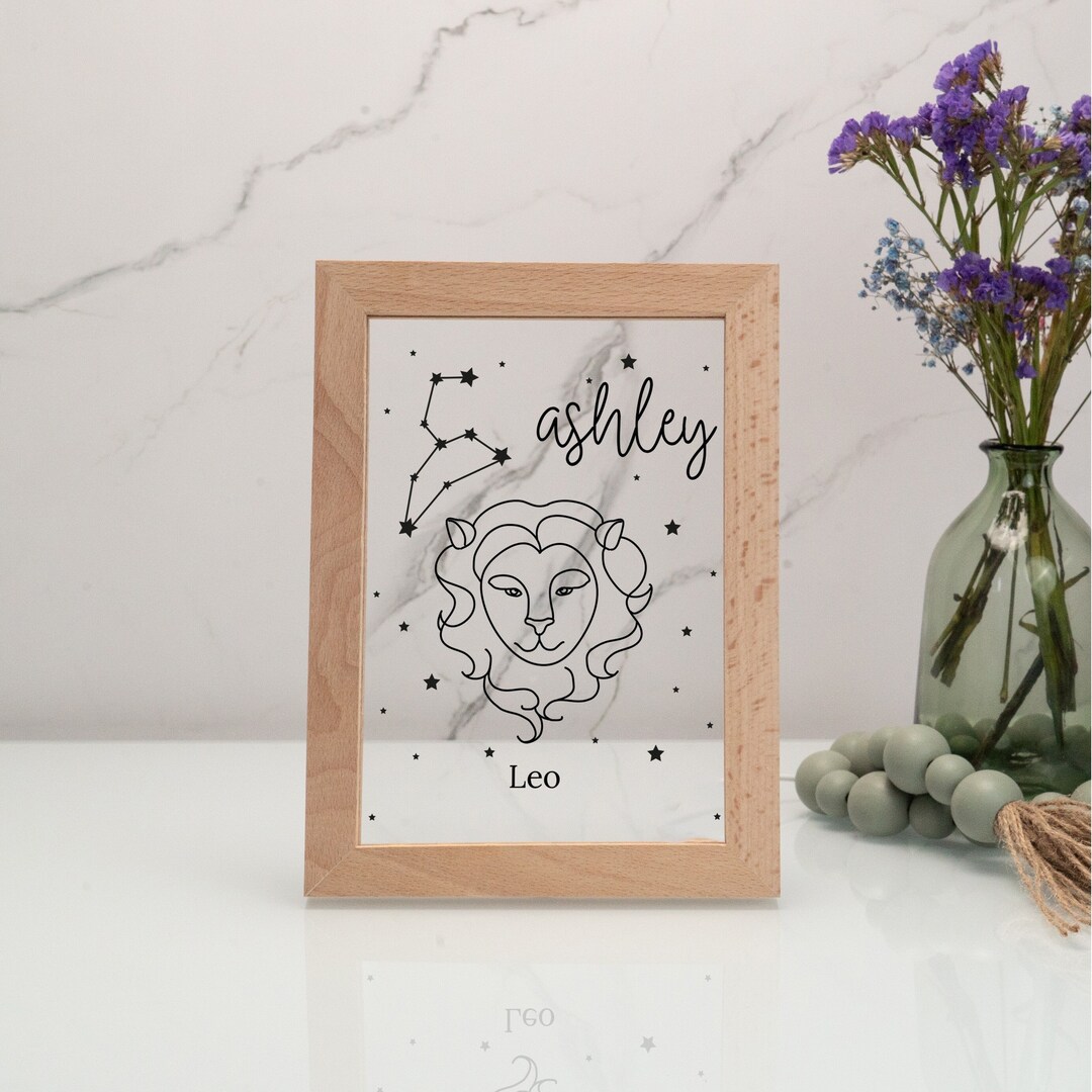Personalized Zodiac Sign Lamp, Acrylic Constellation Picture Frame ...