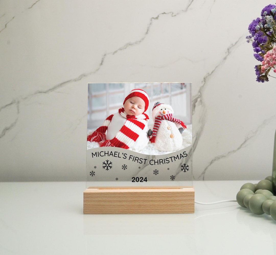 Personalized Baby's First Christmas Acrylic Sign, Christmas Acrylic ...