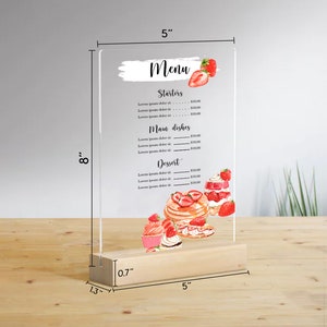 Personalized Restaurant Food Menu Sign, Pastry Shop Menu, Acrylic Food ...