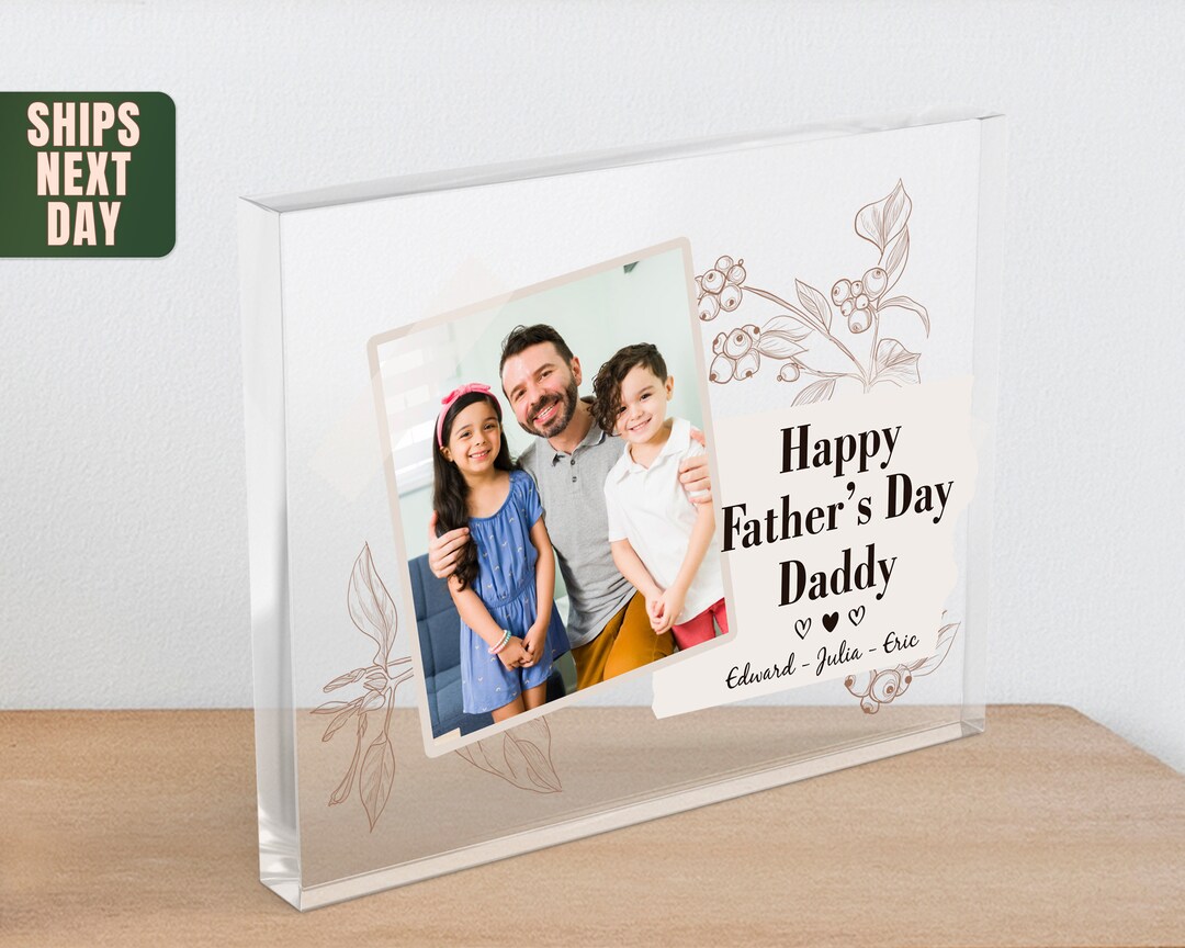 Personalized Acrylic Picture Frame First Fathers Day Gift for - Etsy