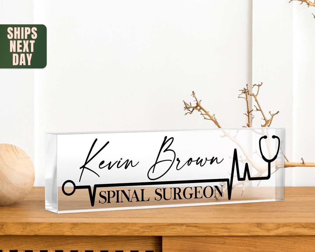 Personalized Desk Name Plate for Doctors, Custom Name Sign, Acrylic ...