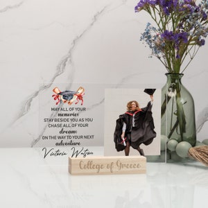 Graduation Photo Plaque Lamp, Custom Photo Sign Holder, Personalized ...