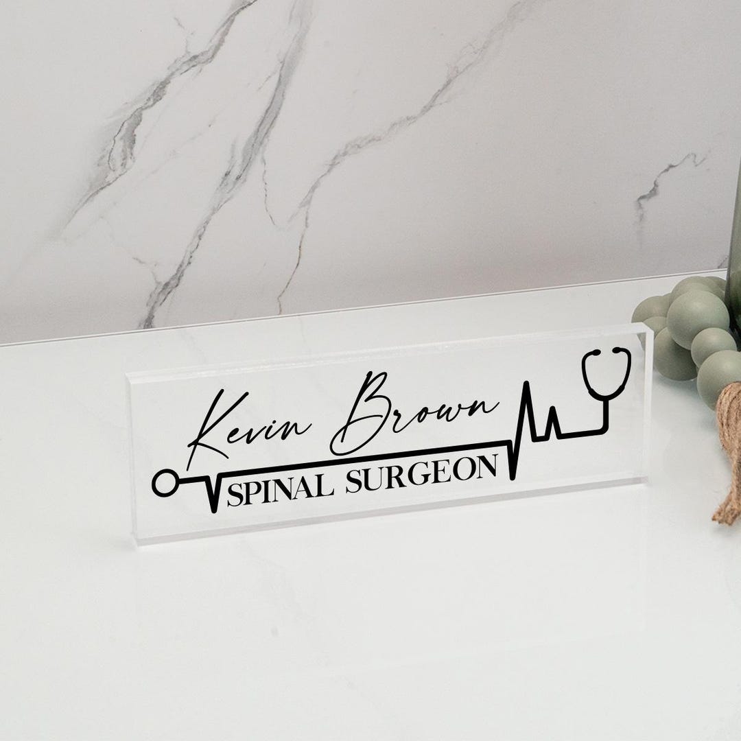 Personalized Desk Name Plate for Doctors, Custom Name Sign, Acrylic ...