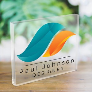 Custom Acrylic Business Logo Sign, Personalized Company Logo Stand ...
