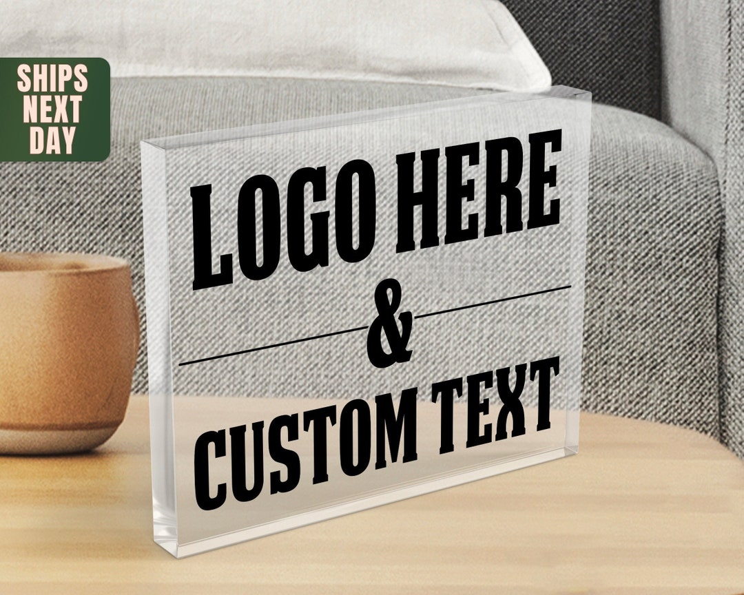 Custom Acrylic Business Logo Sign, Personalized Company Logo Stand, Office Decor Stand, Name ...
