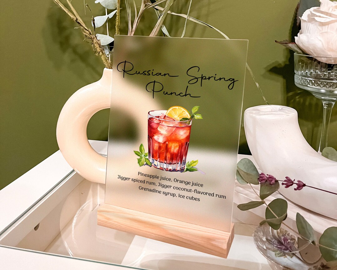 Custom Cocktail Recipe Sign Signature Cocktail Stand Open - Etsy