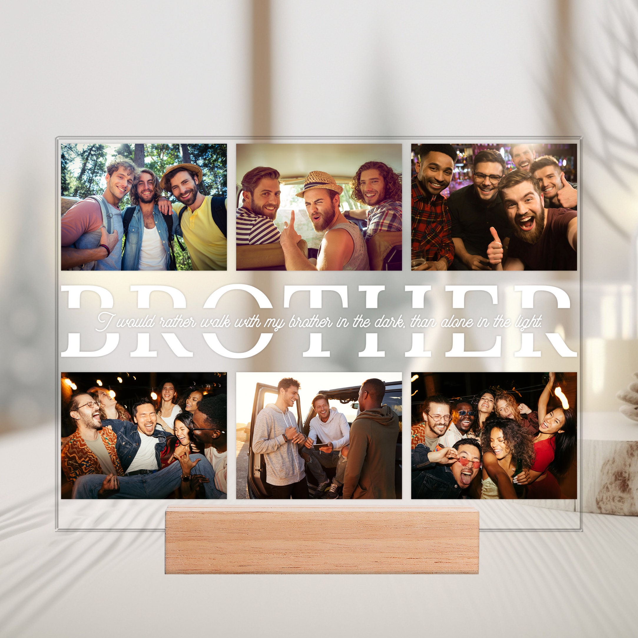 Brothers Photo Plaque, Unique Picture Stand, Custom Photo Collage ...