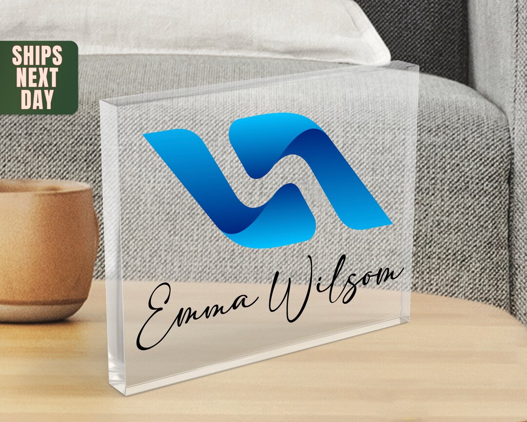 Desk Name Plate, Custom Name Sign, Personalized Acrylic Desk Name ...