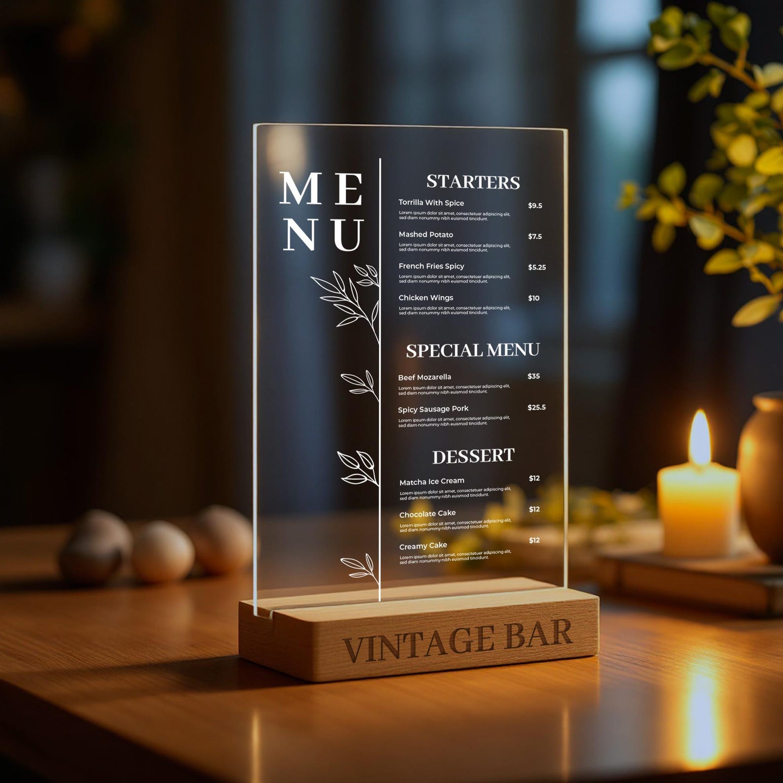 Personalized Wedding Food Menu Sign, Custom Restaurant Accessories ...