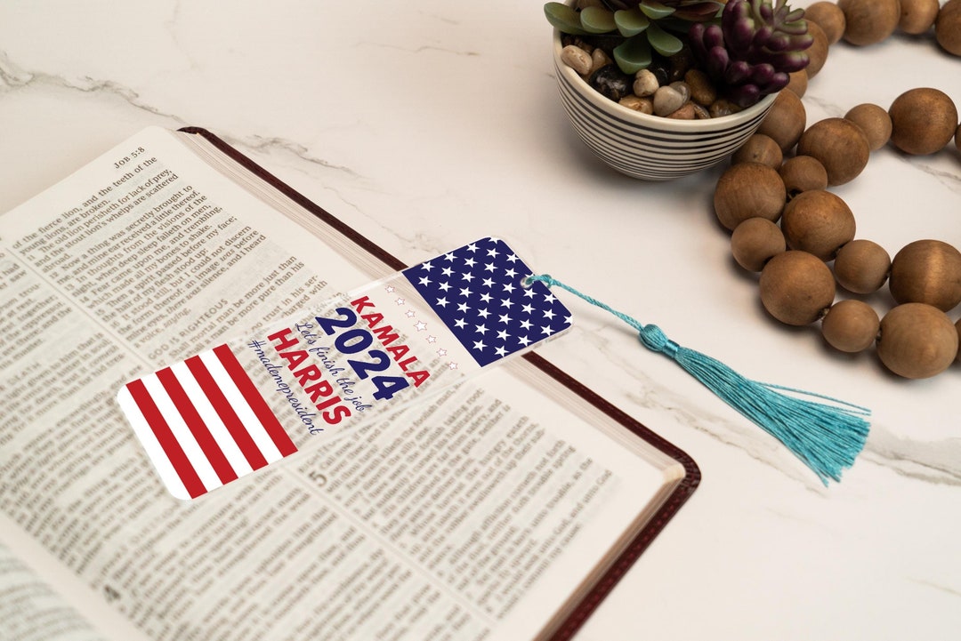 Kamala Harris 2024 Bookmark, Election Bookmark, American Flag Bookmark ...