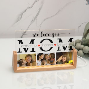 Personalized Mom Light Frame, Custom Acrylic Led Light for Mom, Mothers ...
