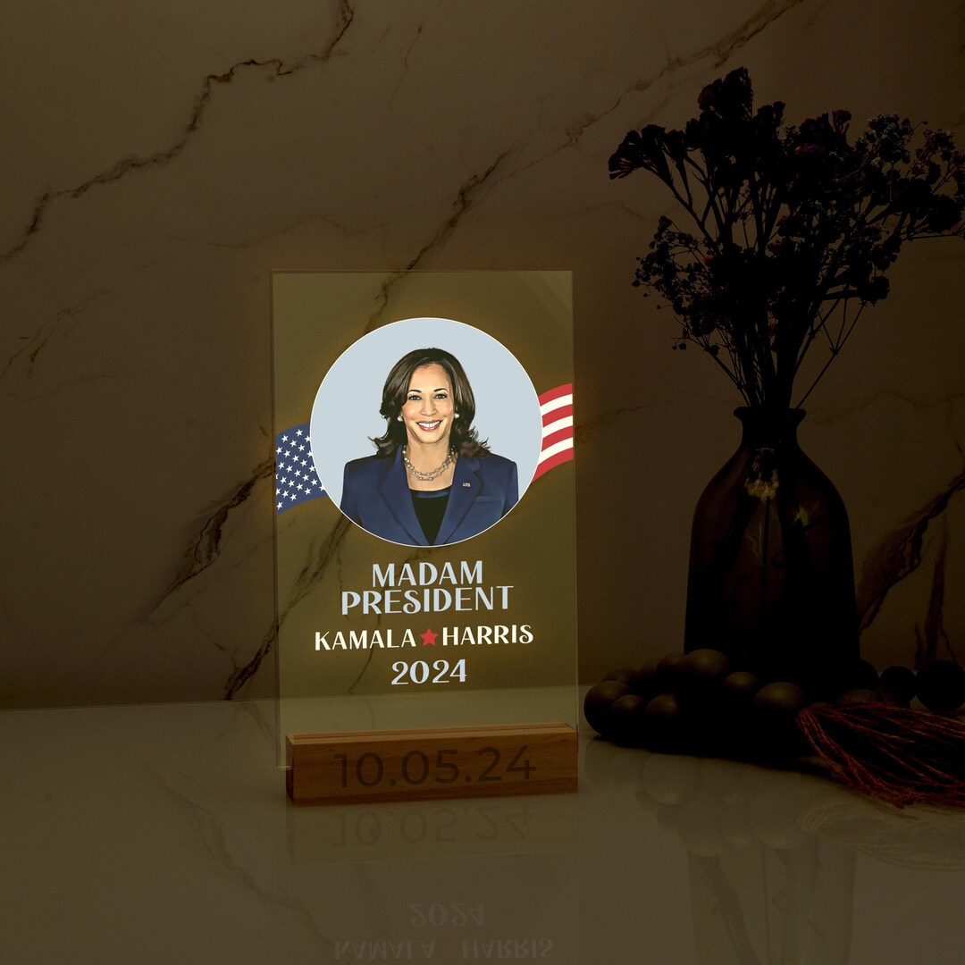Kamala Harris Light Stand, Kamala Harris Desk Plaque, Election Light ...