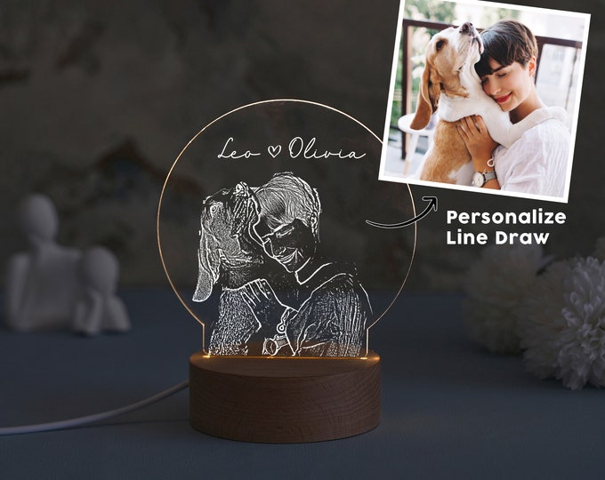 Acrylic Picture Frame With Light, Personalized Stand, Christmas Gifts ...