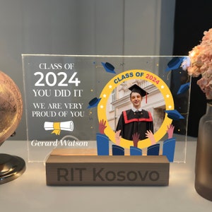 Personalized Graduation Plaque, Custom LED Stand, Acrylic Grad Sign ...