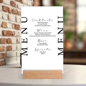 Personalized Wedding Food Menu Sign, Custom Restaurant Accessories ...
