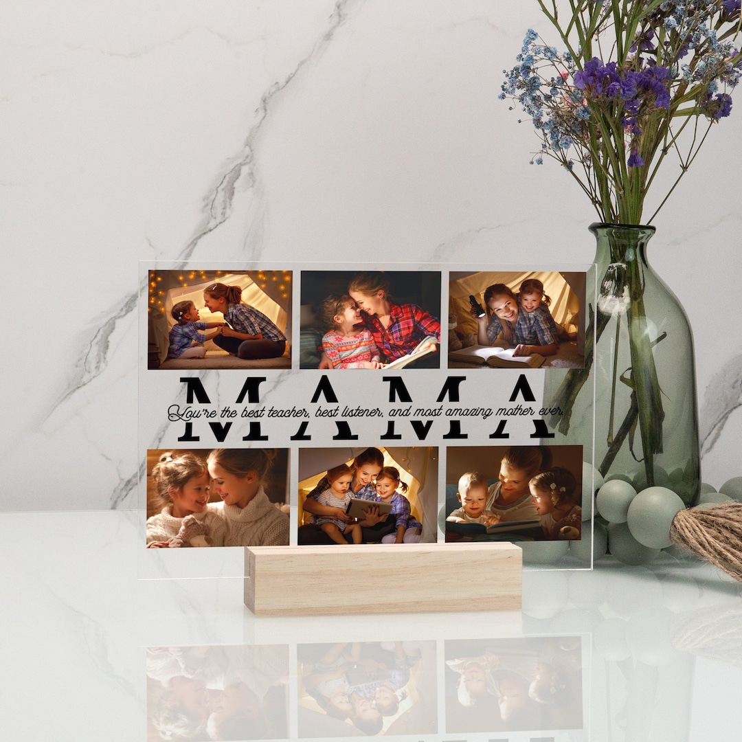 Photo Collage Gift for Mom, Mother's Day Gifts, Mama Picture Stand ...