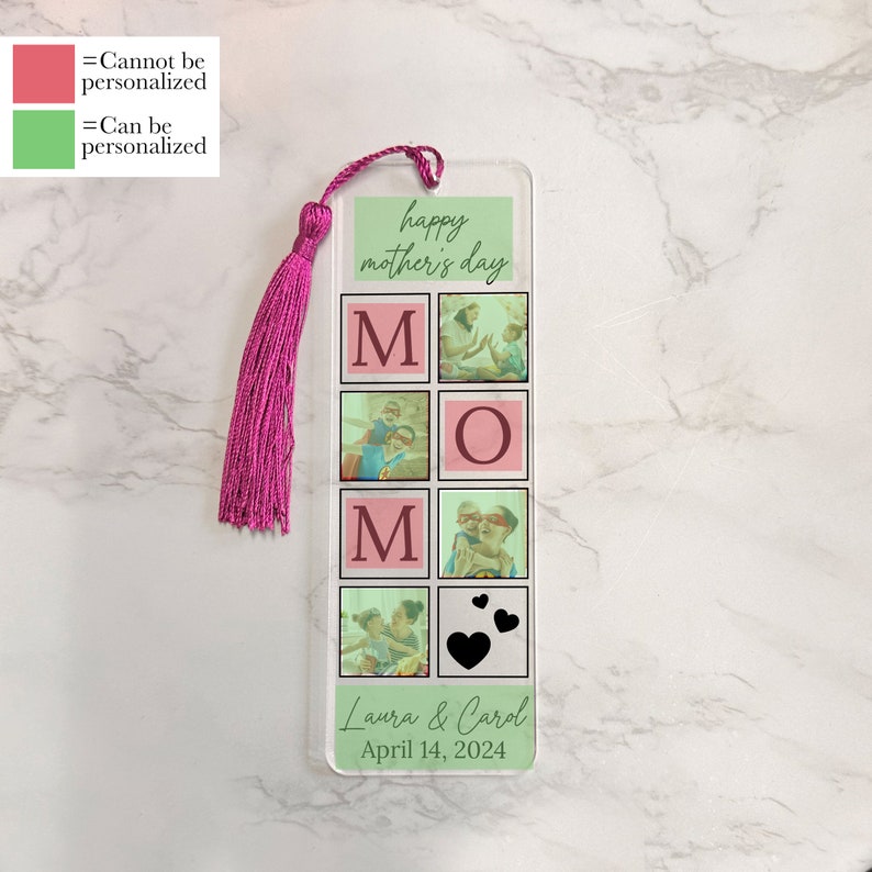 Personalized Mothers Day Bookmarks, Bookmark With Tassel, Custom ...