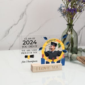 Personalized Graduation Plaque, Custom LED Stand, Acrylic Grad Sign ...