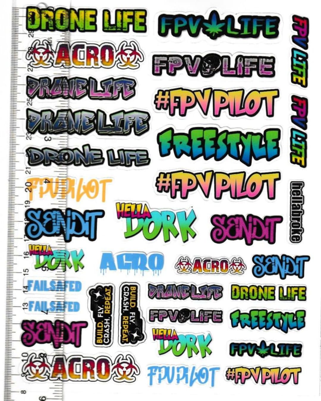 FPV DRONE DJI Freestyle Sheet of Vinyl Stickers Decals 37pcs. - Etsy