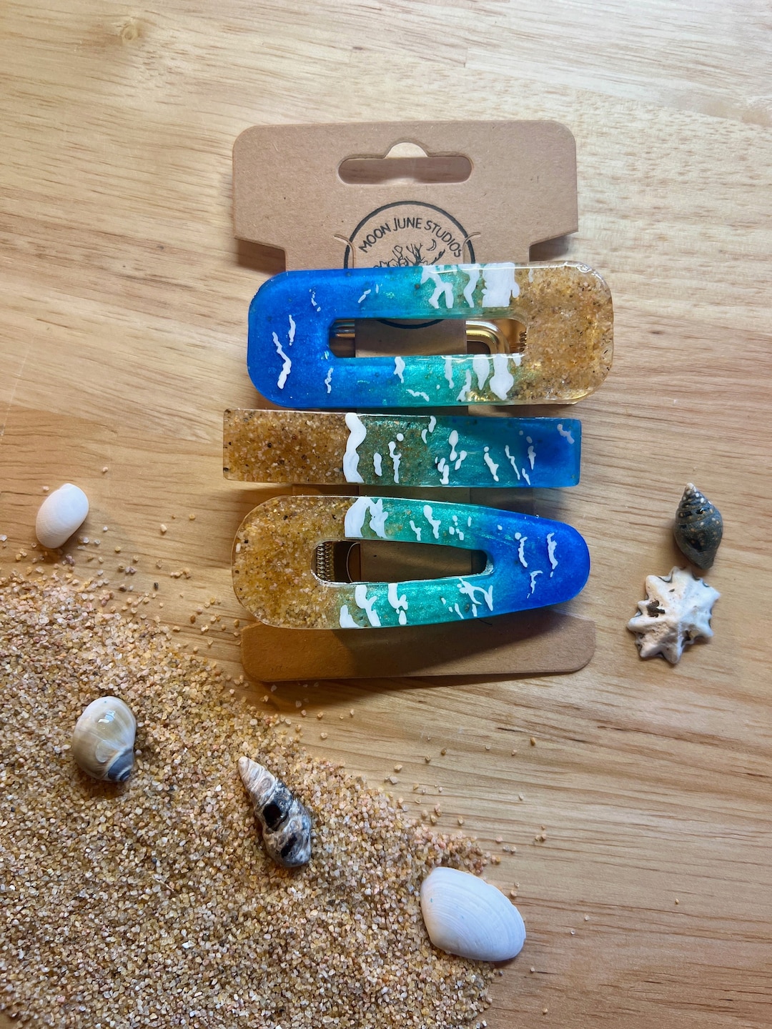 Resin Hair Clip — Beach Waves - Etsy