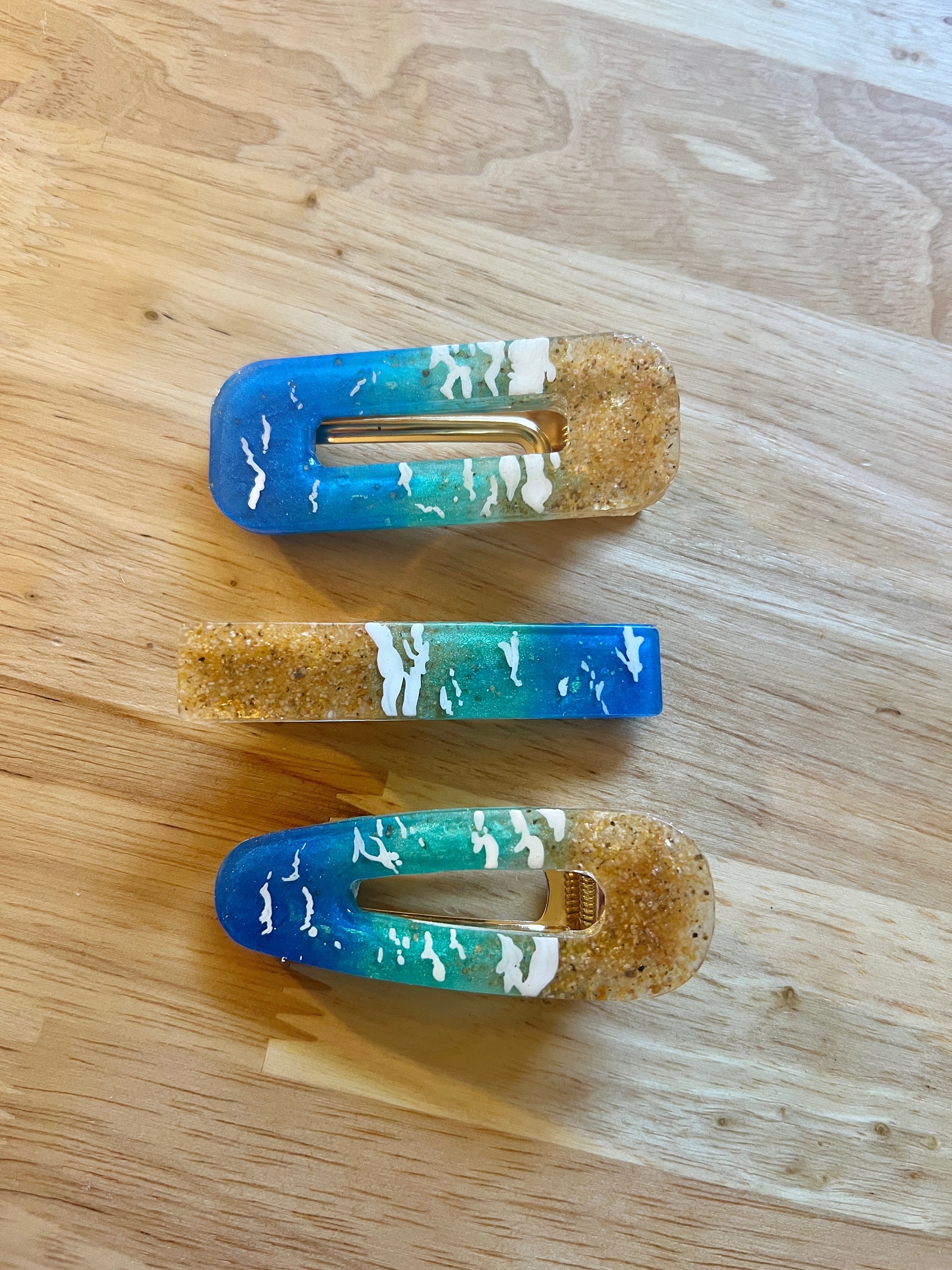 Resin Hair Clip — Beach Waves - Etsy