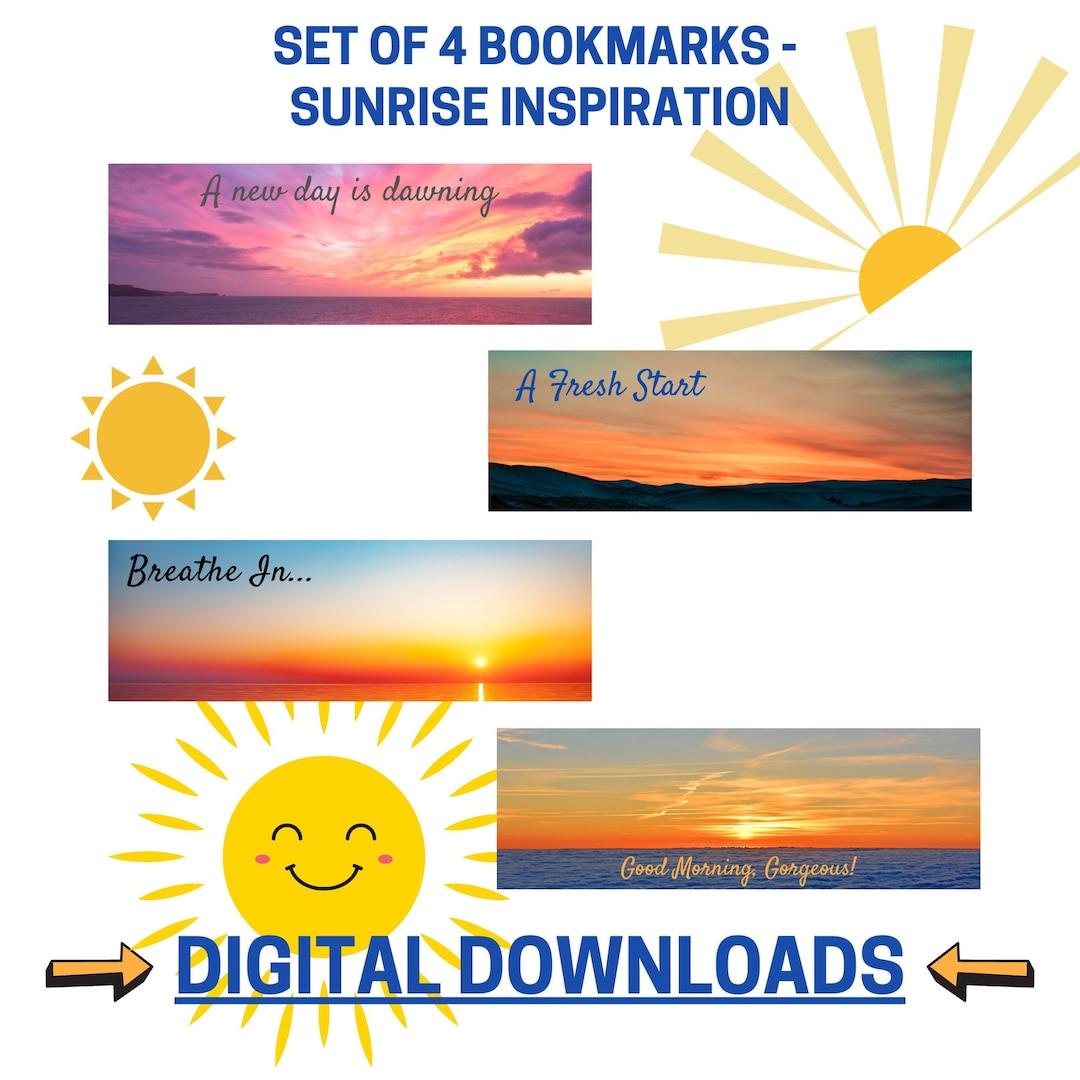 Sunrise Inspiration Bookmarks, Set of 4 (digital Download) - Etsy