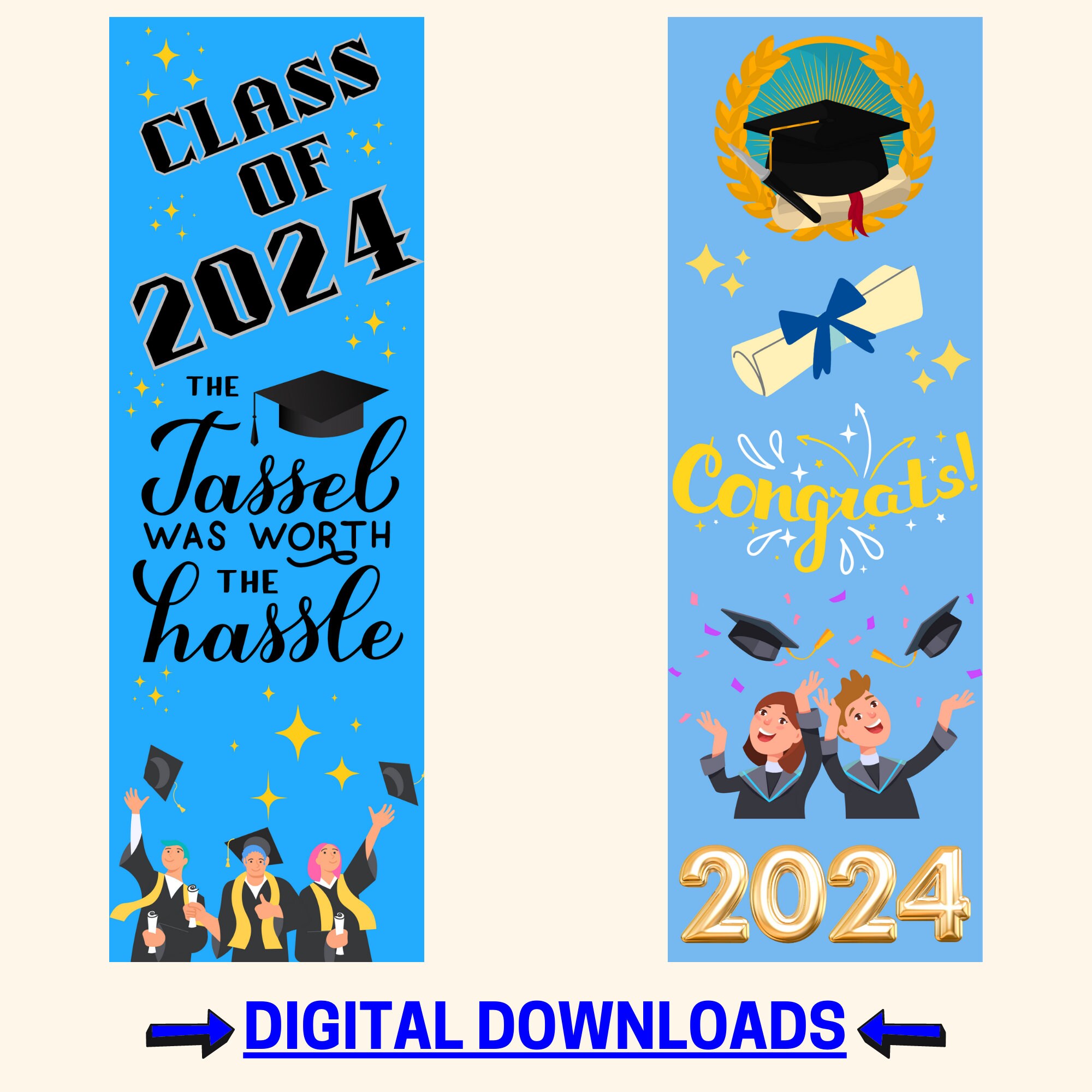 Class of 2024 Graduation Celebration Bookmarks, Set of 4 to Print at ...