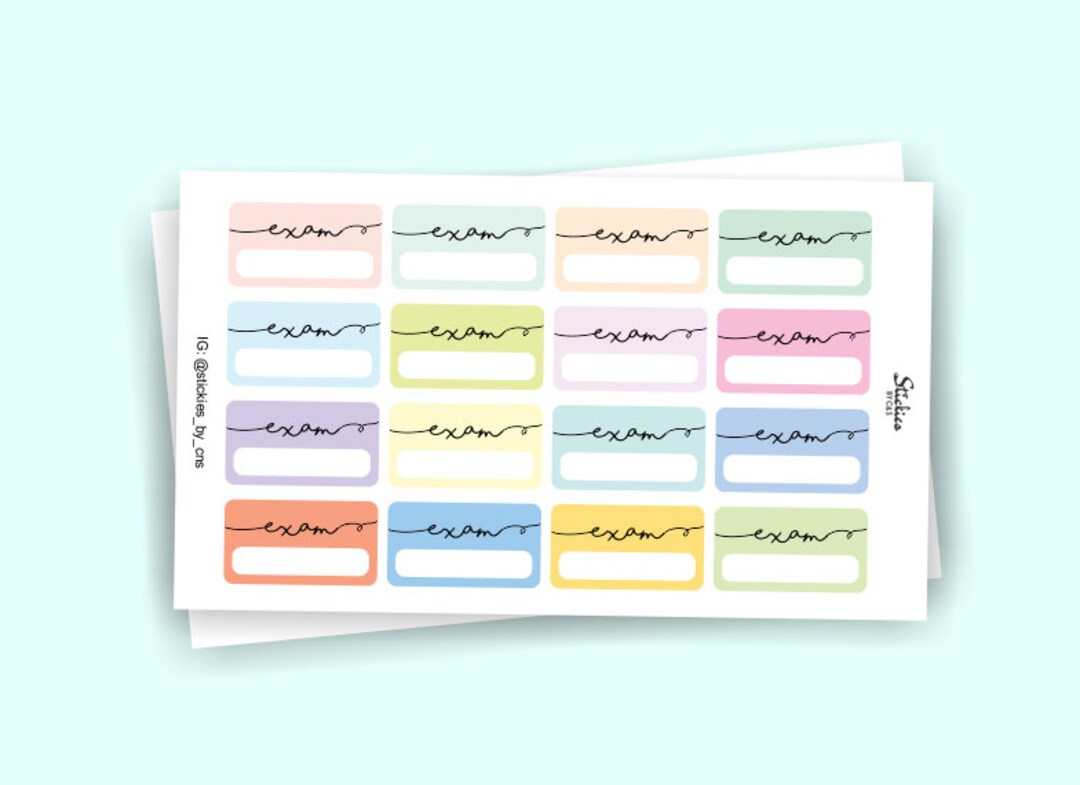 Exam Test Reminder School Stickers for School Teacher Student Planner ...