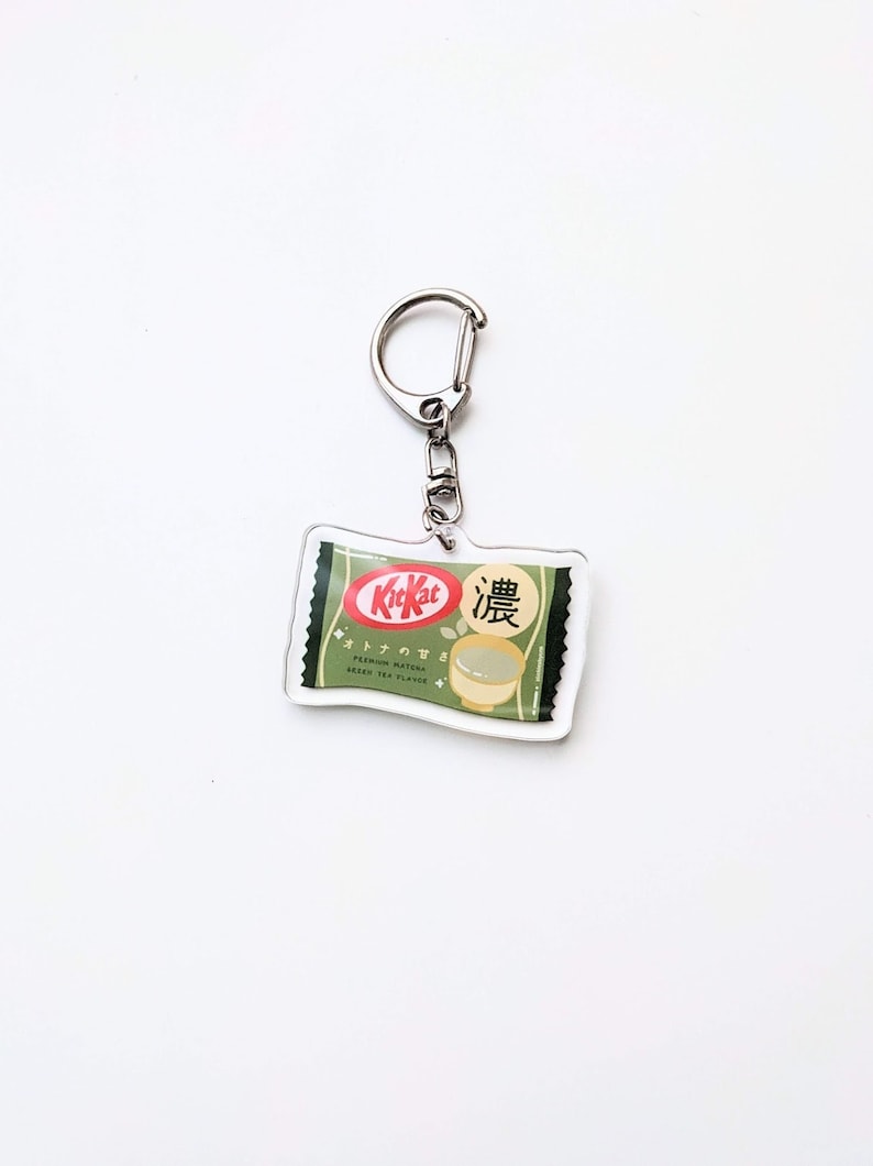 Matcha Kikat Keychain, Japanese Kitkat, Matcha Dessert, Kawaii Double ...