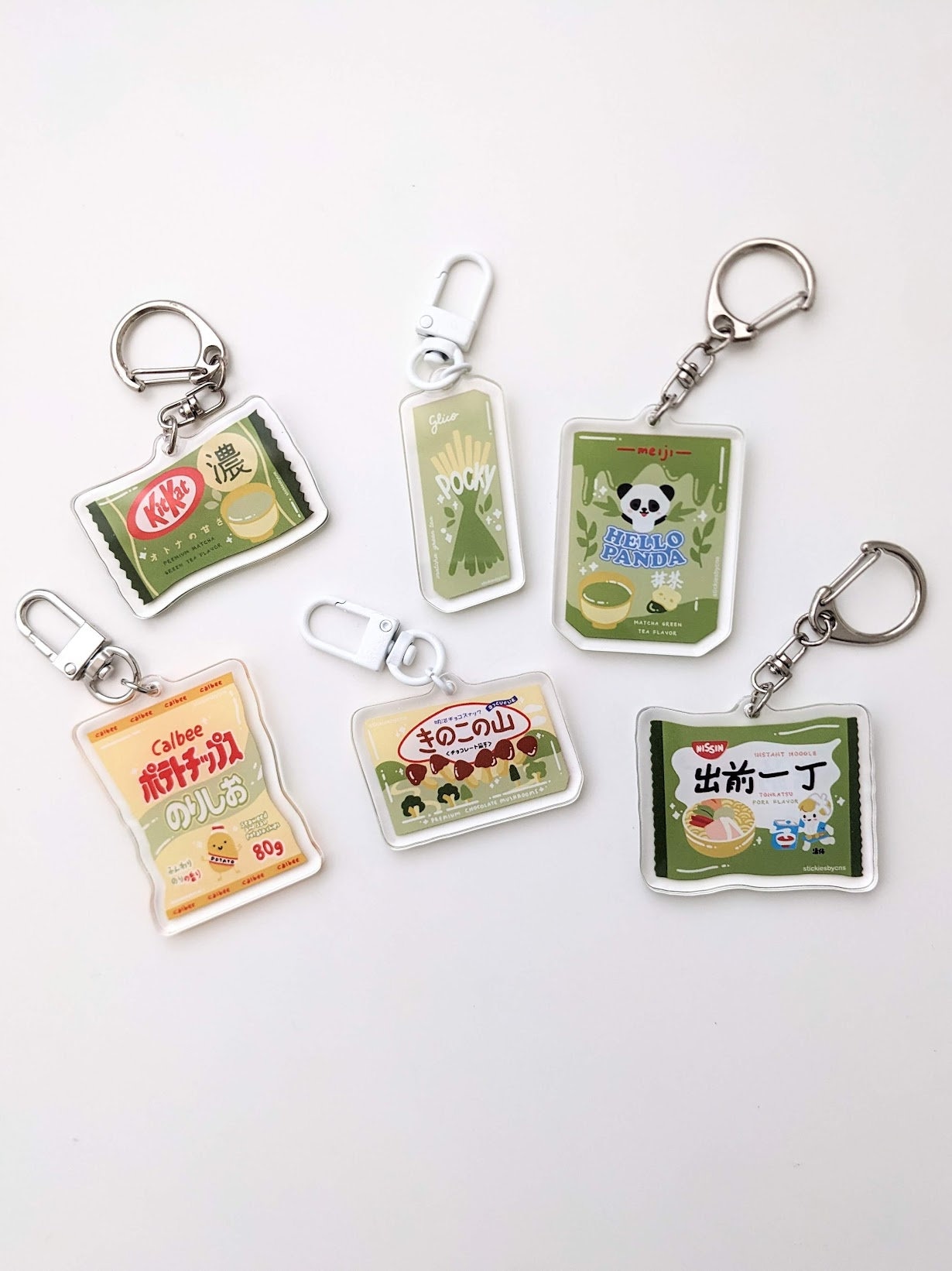 Matcha Kikat Keychain, Japanese Kitkat, Matcha Dessert, Kawaii Double ...